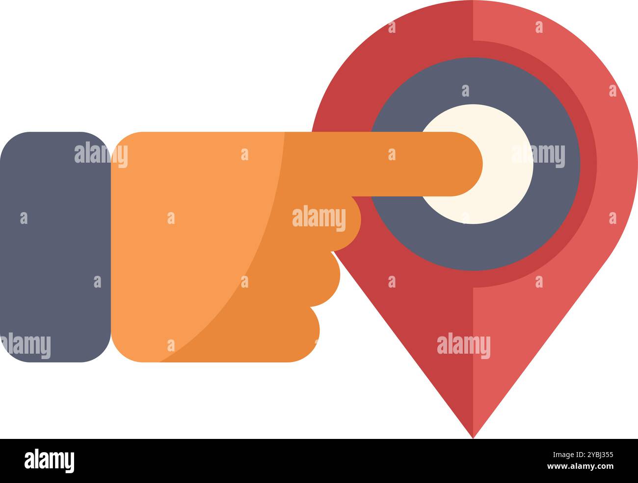 Hand is pointing a location pin, showing navigation and position, ideal ...