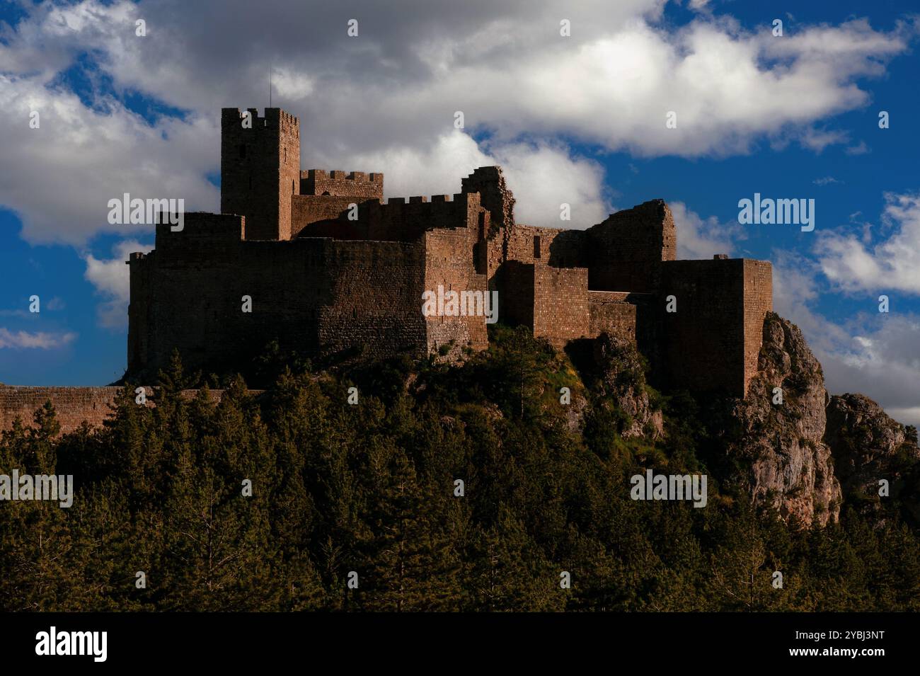 Medieval Castillo de Loarre at Loarre, Huesca, Aragon, Spain, viewed ...