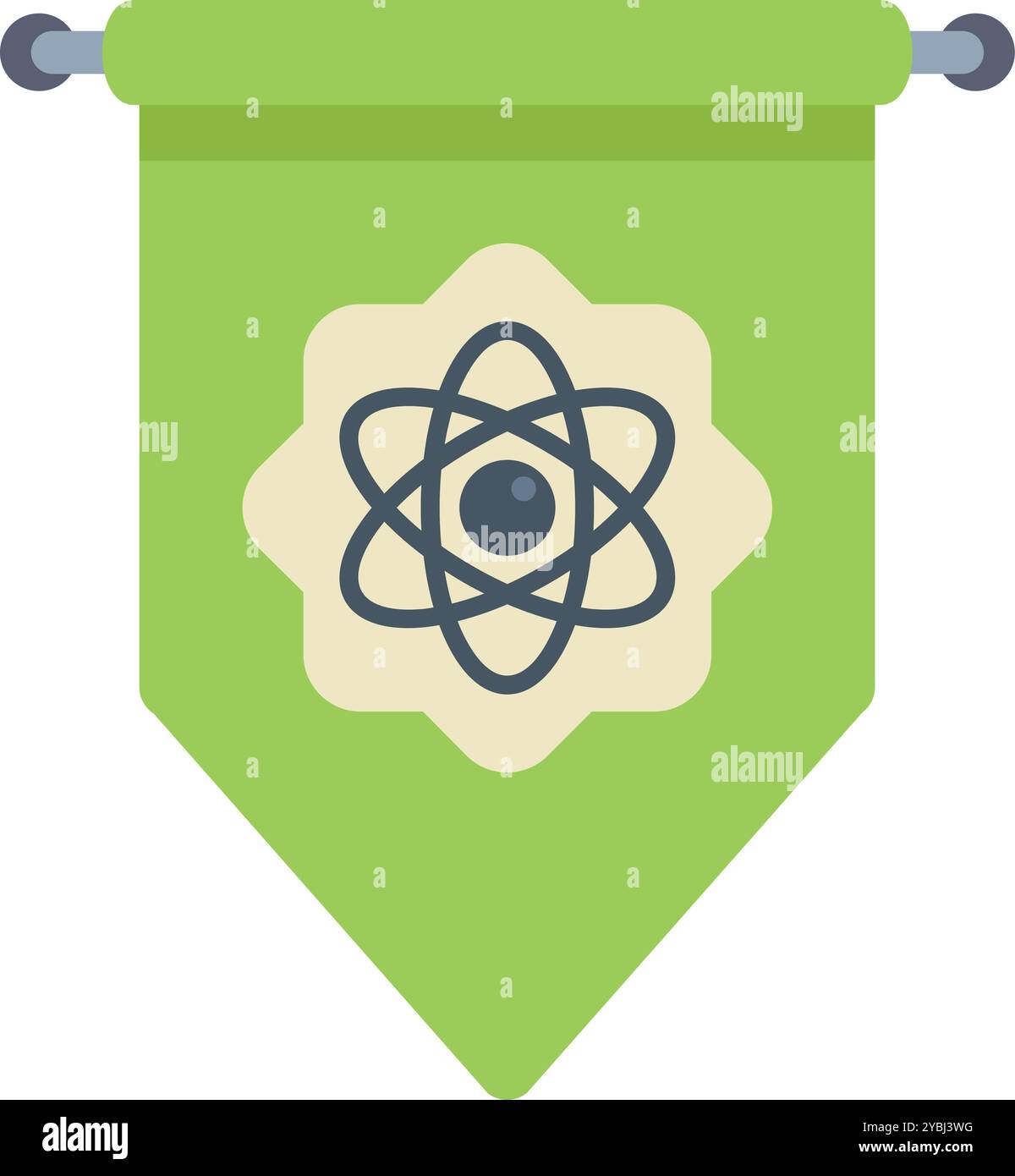 Green pennant is displaying a simple atom symbol, suggesting a ...