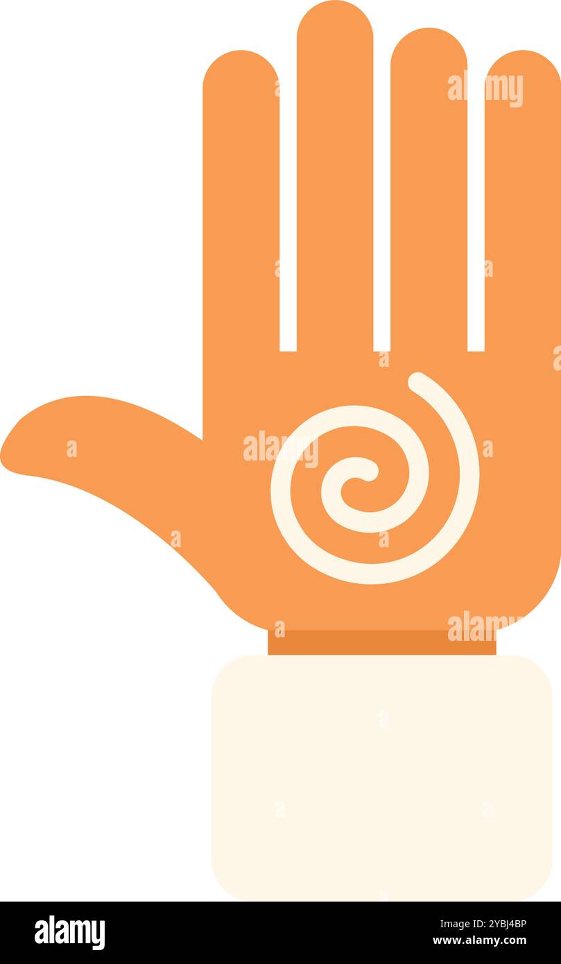 Open human hand with a spiral on the palm, symbolizing hypnosis ...