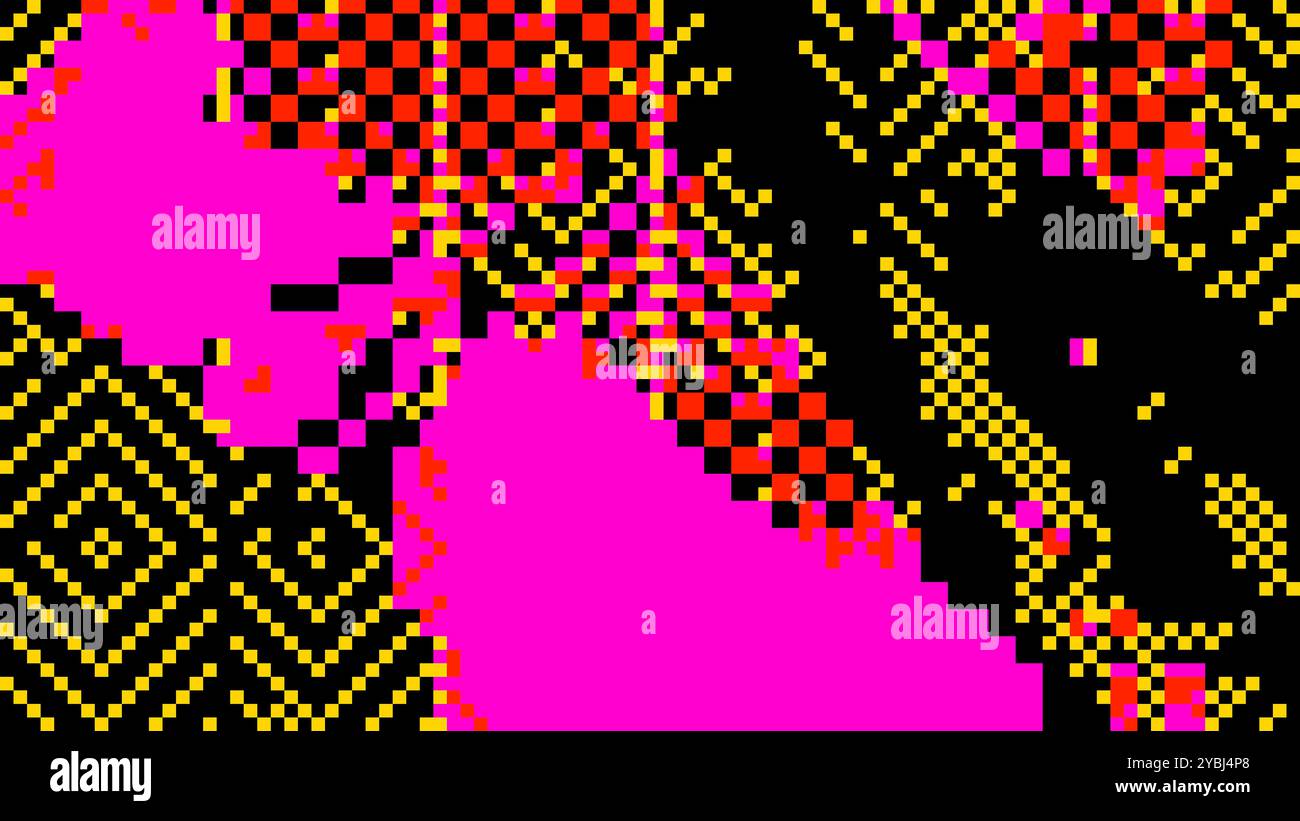 Abstract geometric retro 8-bit pixel background design Stock Photo - Alamy