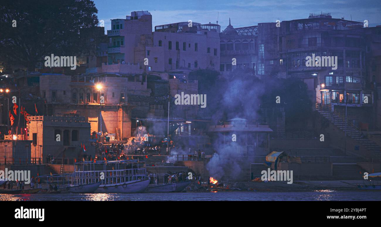 Varanasi, India. Funeral Rites Of Cremation At Harishchandra Ghat ...