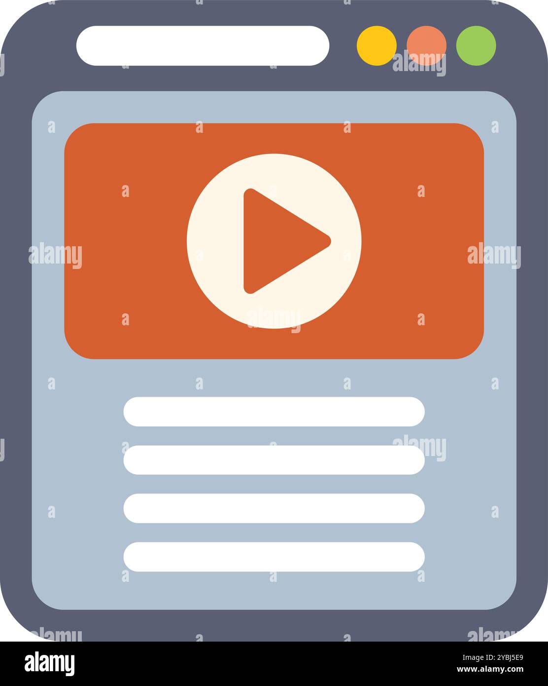 Website page showing video player window with media content and control ...
