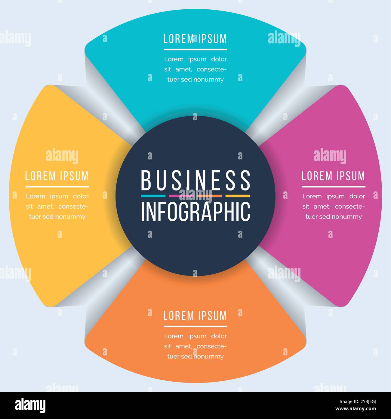 Infographic design 4 steps, objects, elements or options infographic business template Stock ...