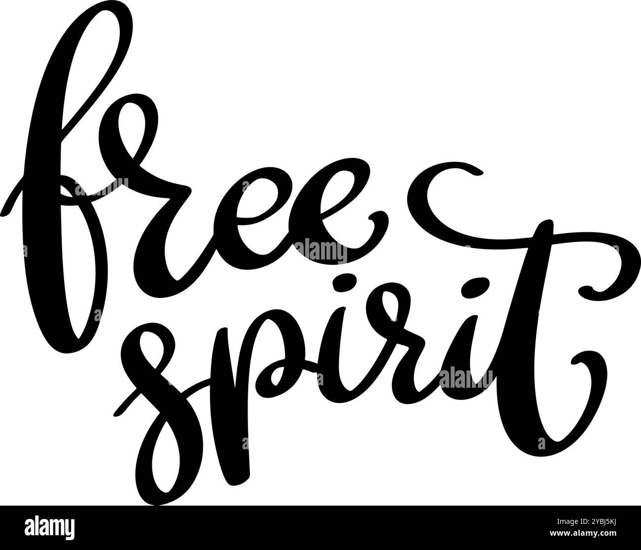 Free spirit. Hand Drawing lettering quote. Vector illustration Stock ...