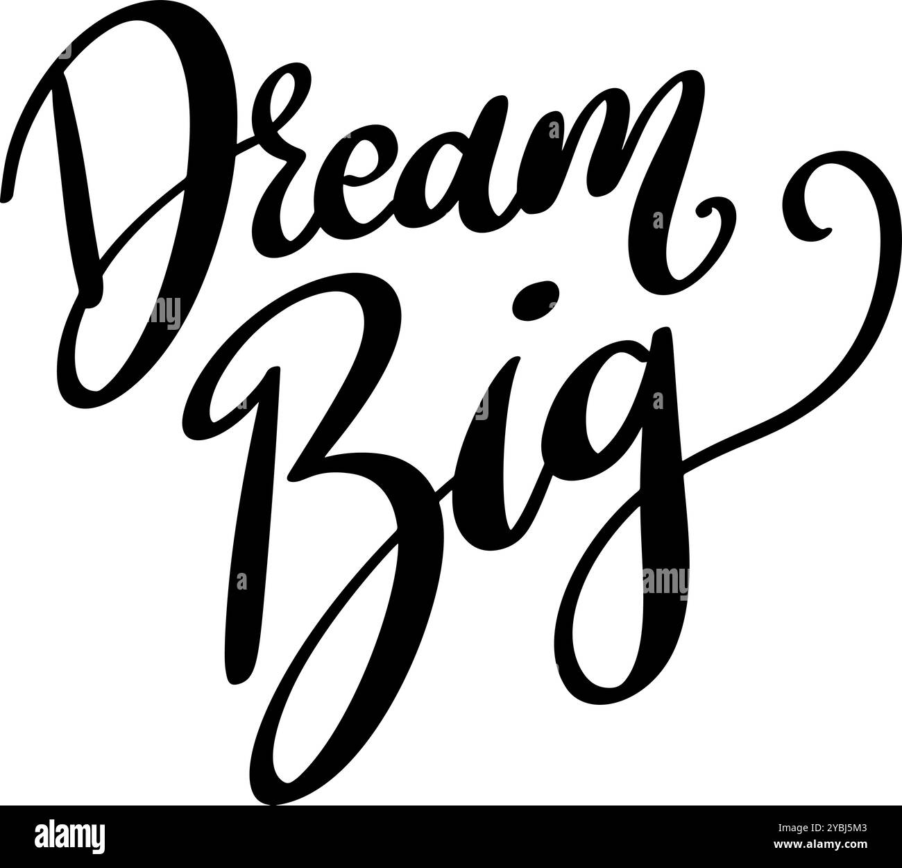 Dream big, hand lettering phrase, poster design, calligraphy vector ...