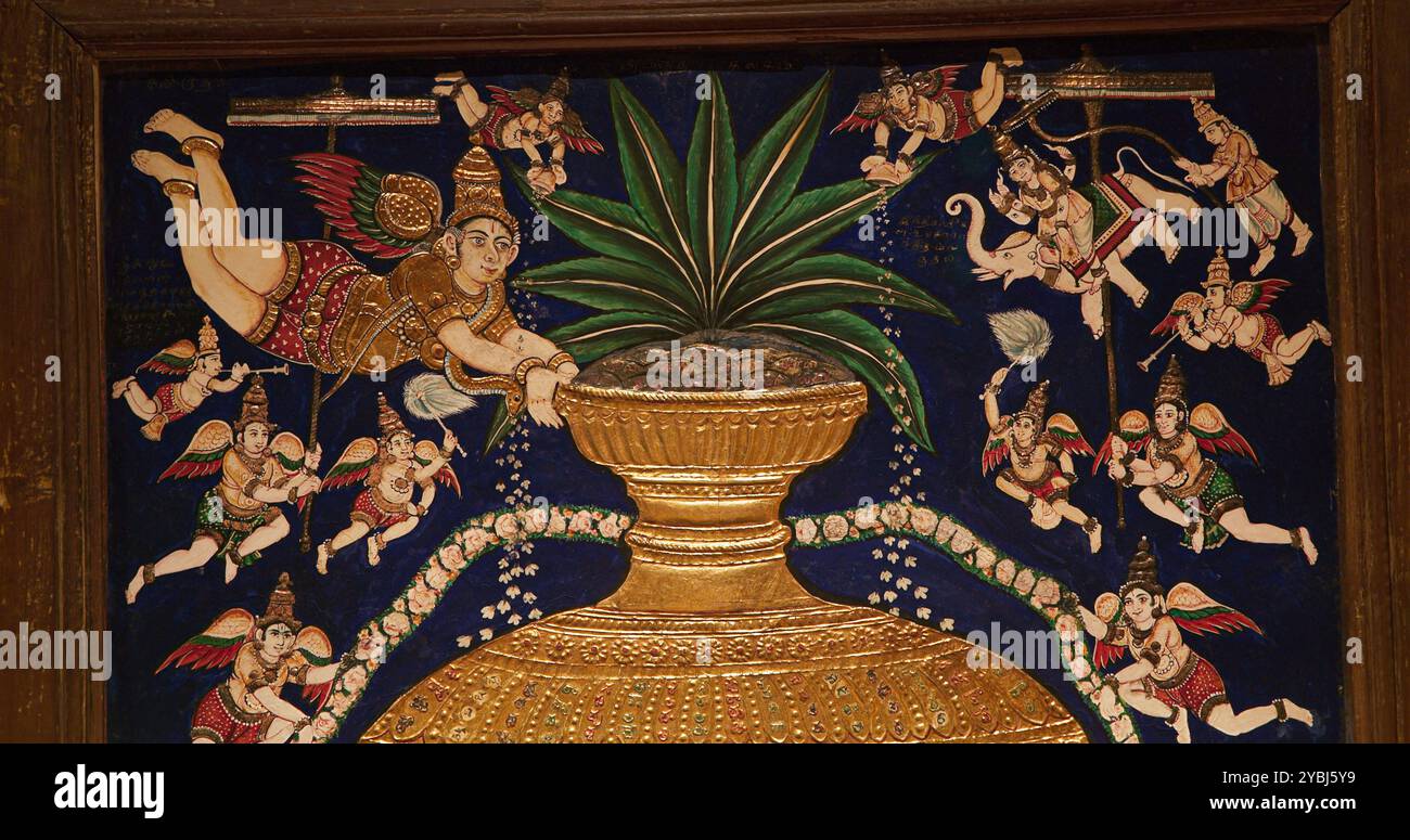 Amrita Kalasha -pot Of Nectar-. Pot Of Eternity Depicted In Painting ...