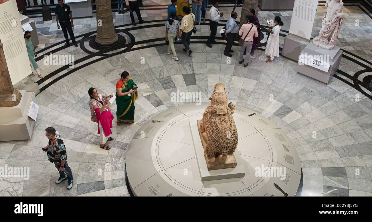 Mumbai, India - February 13, 2024: Visitors Viewing Exhibition In ...