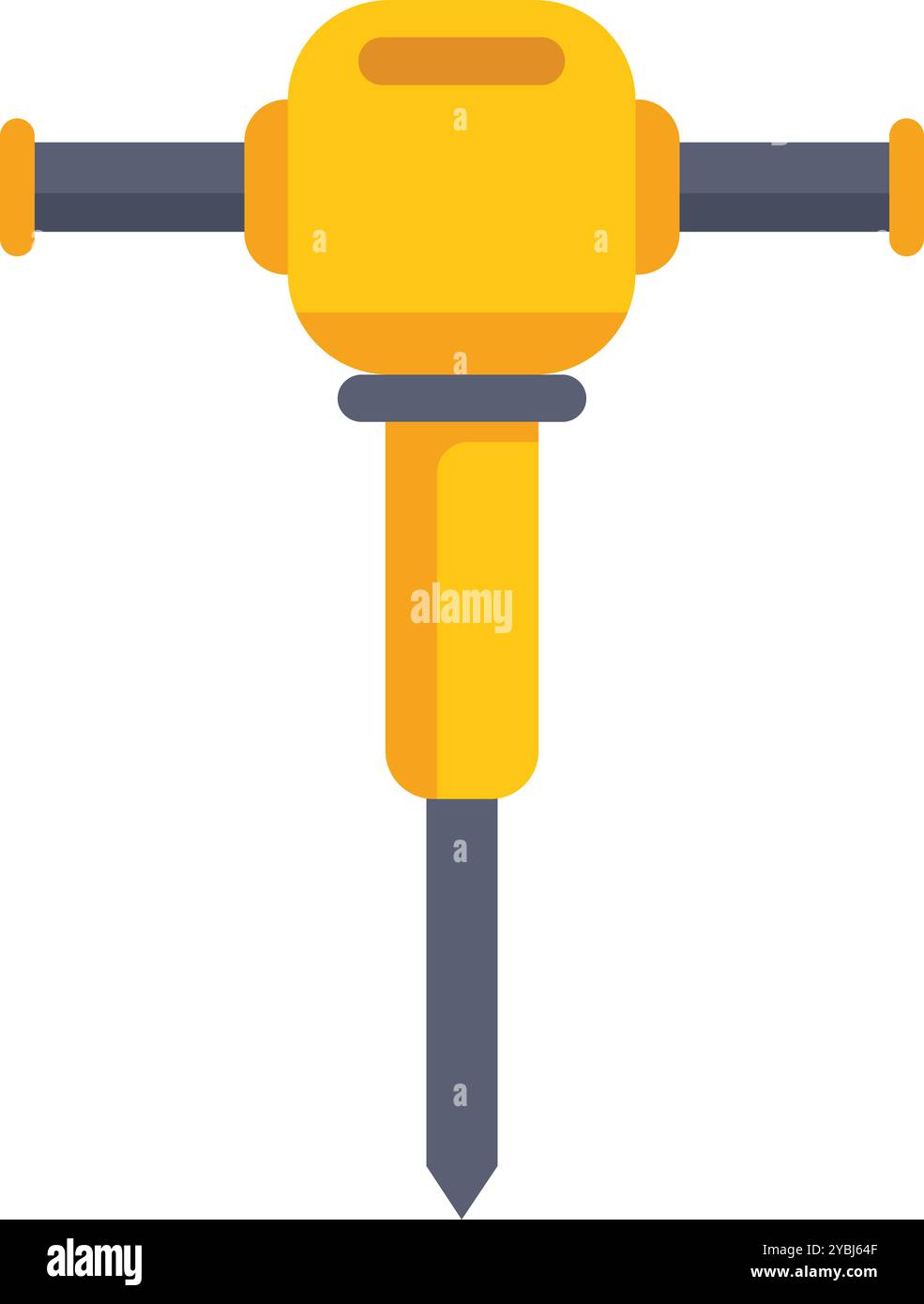 This illustration shows a yellow jackhammer using pneumatic power to ...