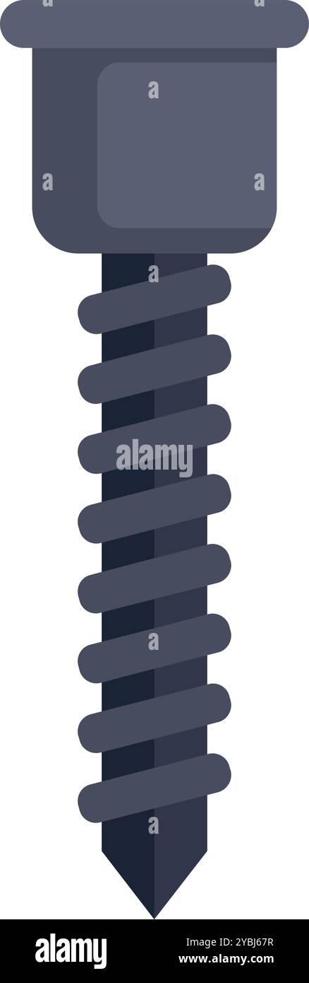 Simple vector illustration of a metal screw, often used in construction ...