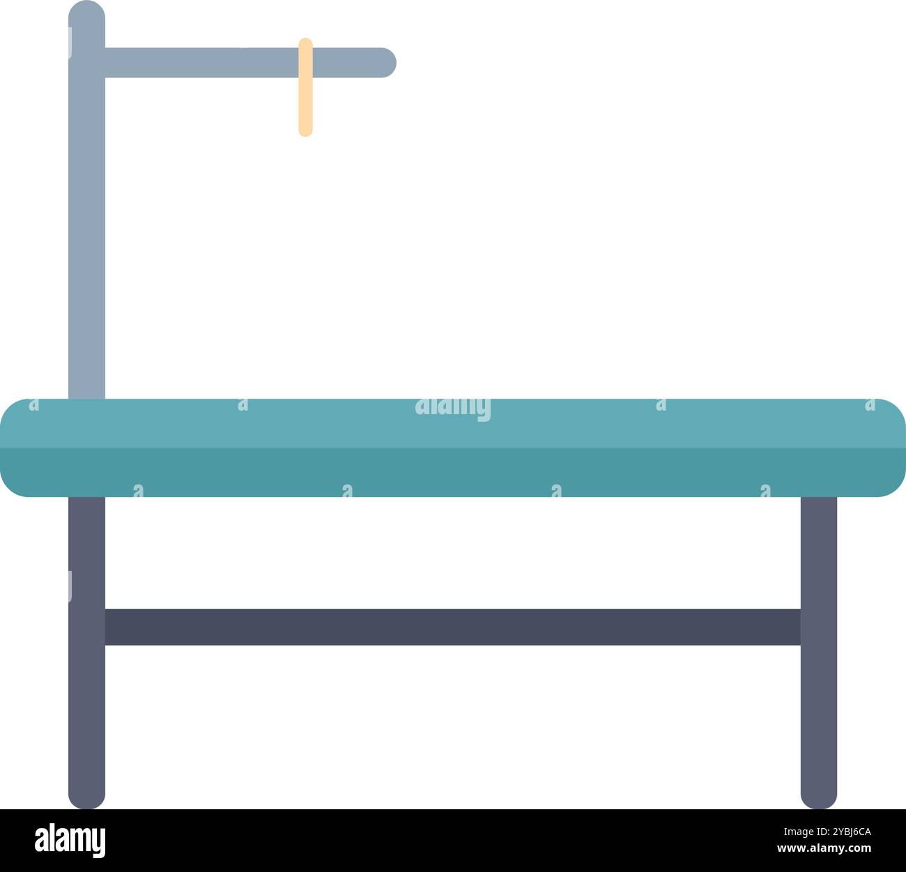 Medical examination table isolated on white background, medical ...