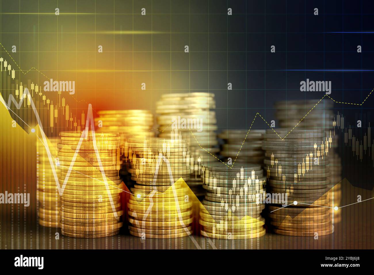 Diagram coins gold color hi-res stock photography and images - Alamy