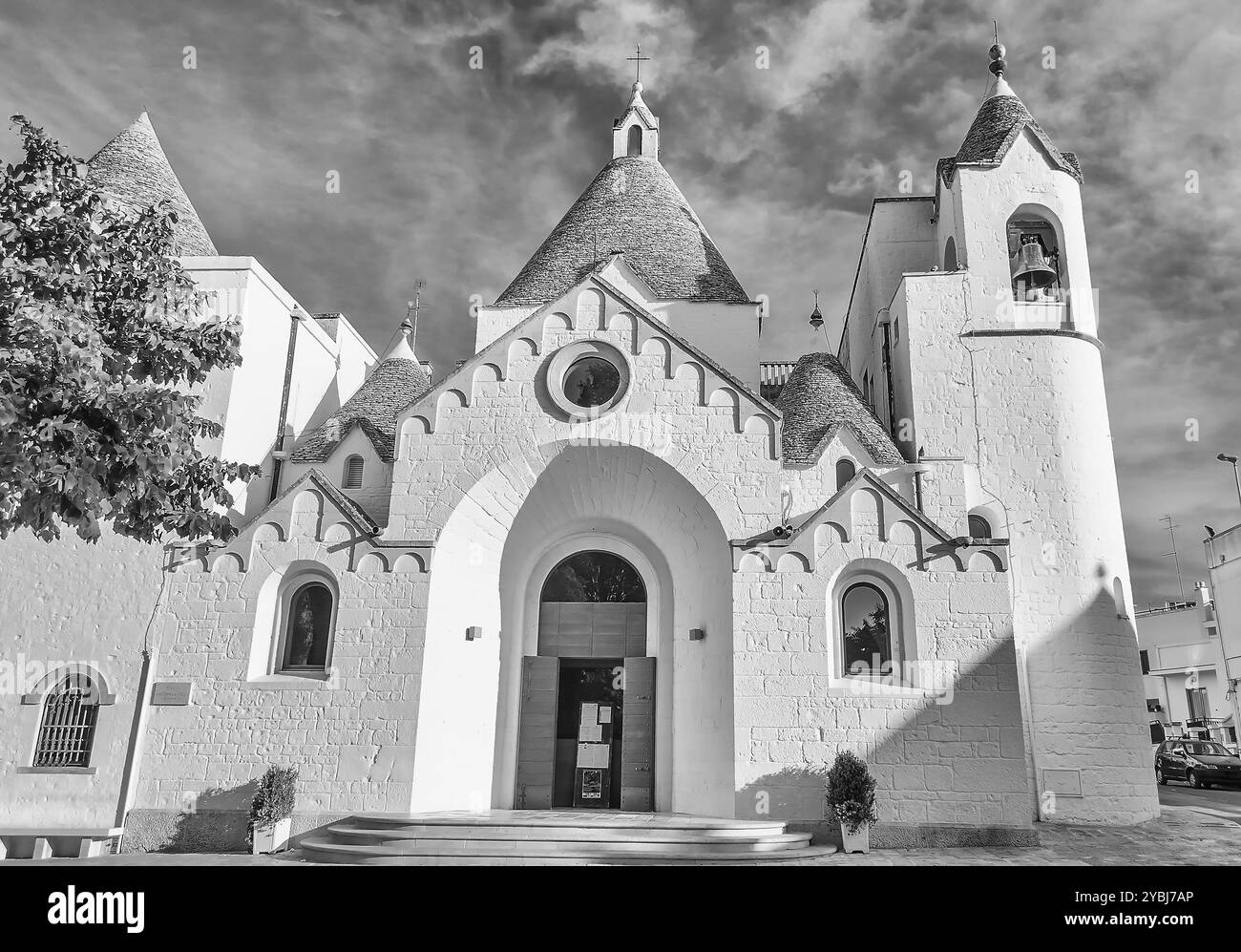 The Trullo church in Alberobello, Italy. Trulli buildings are typical ...