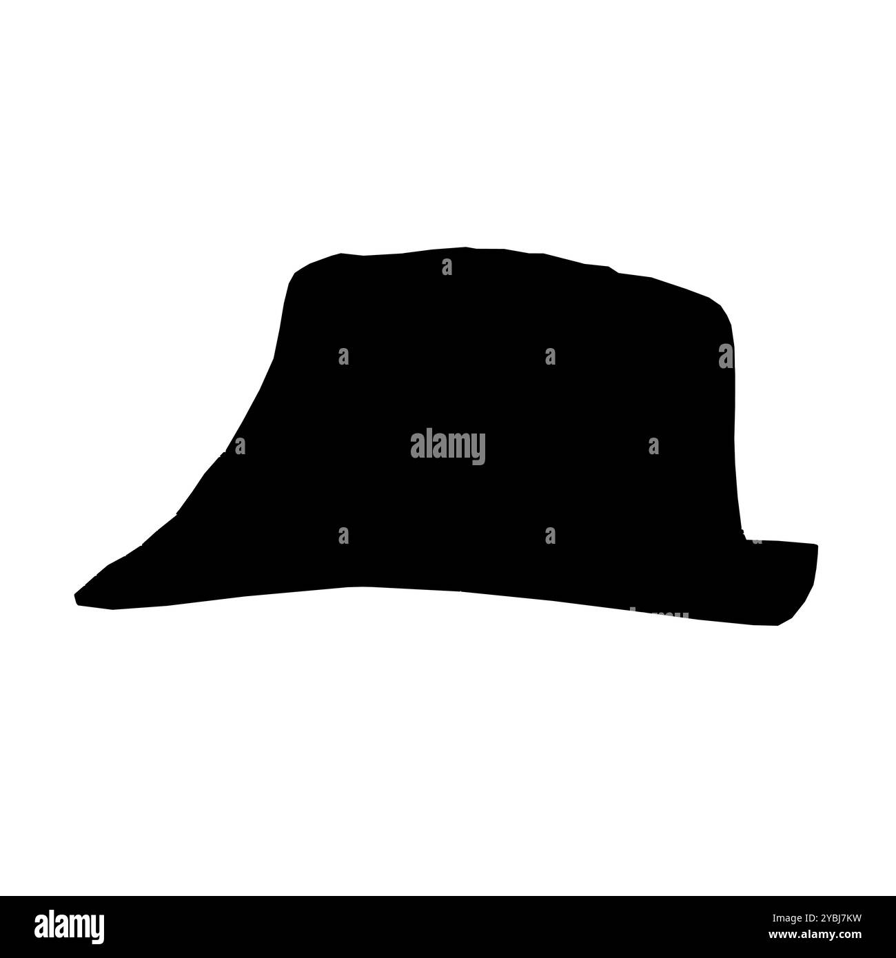 Silhouette of hat isolated on white background. Side view. Vector ...