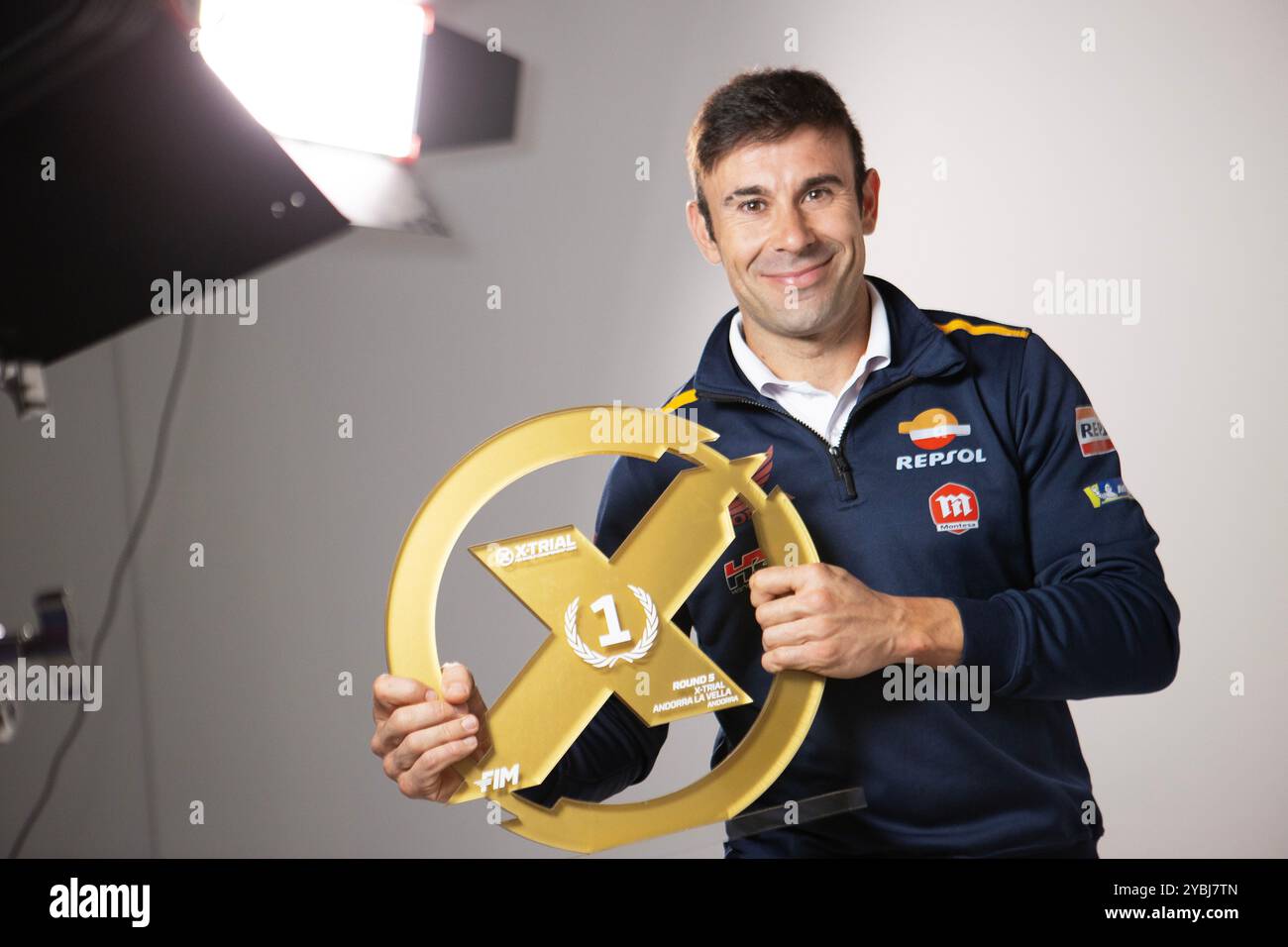 Madrid, 08/10/2024. Vocento headquarters. Posed portraits of motorcycle trial rider Toni Bou ...