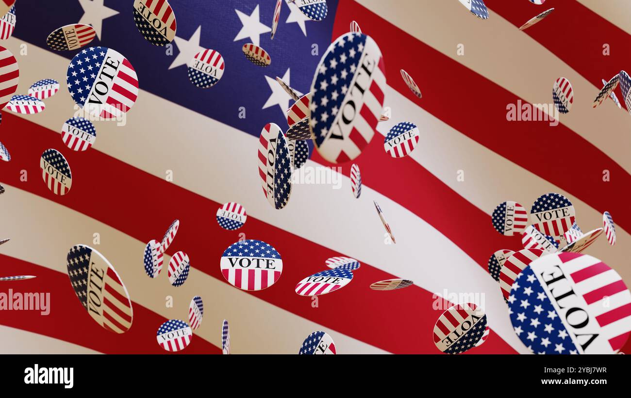 US Election Day, 3D illustration Background for advertising and ...