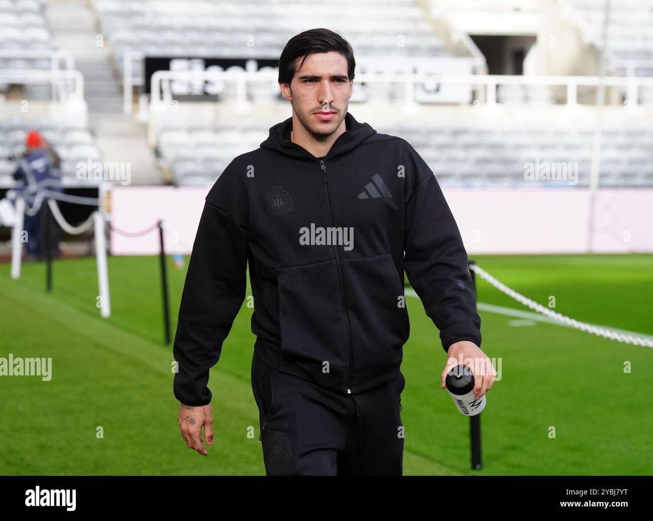 Newcastle United's Sandro Tonali arrives for the Premier League match at St James' Park ...
