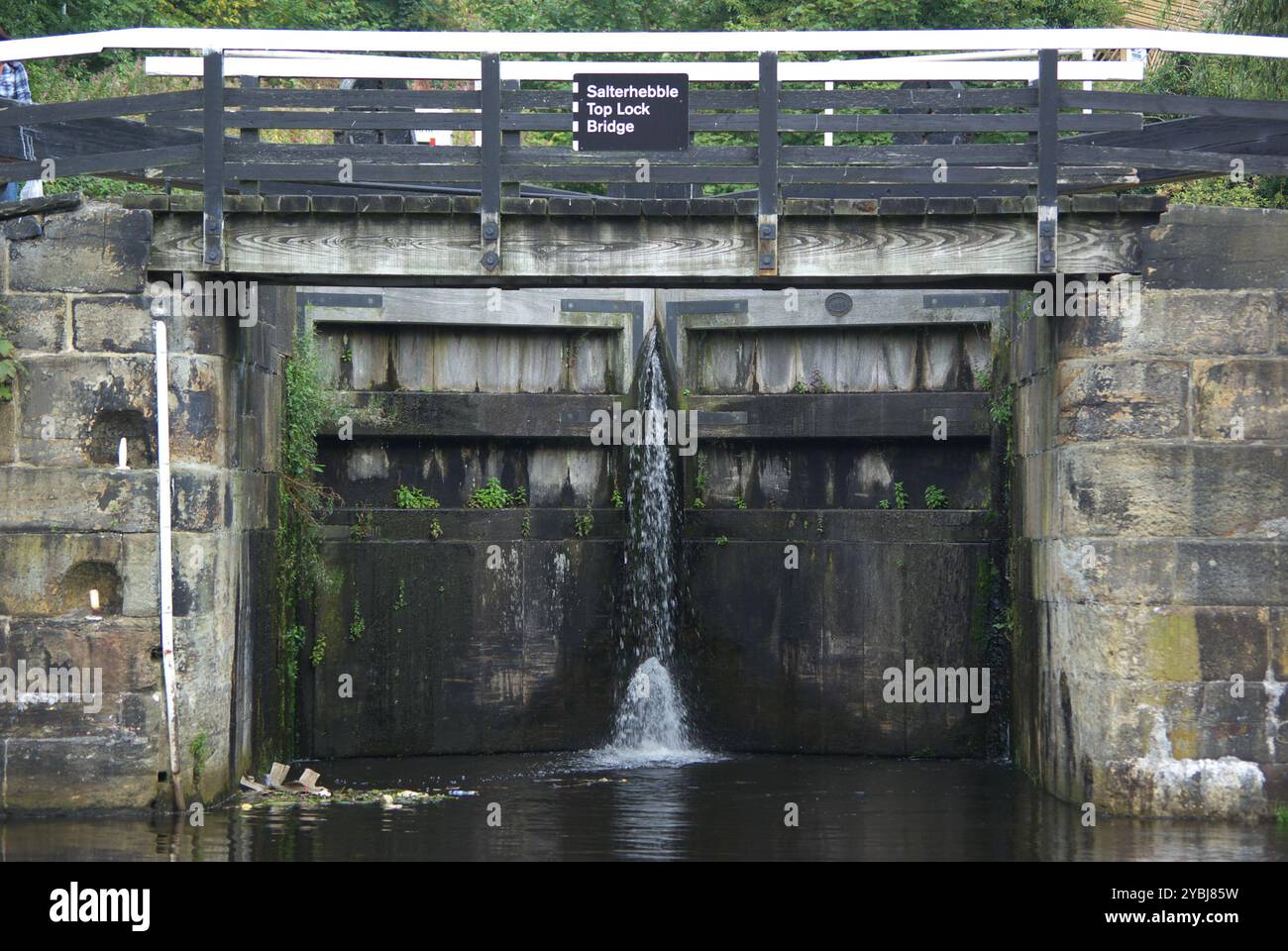 Canal lock on the Calder and Hebble Navigation Stock Photo - Alamy