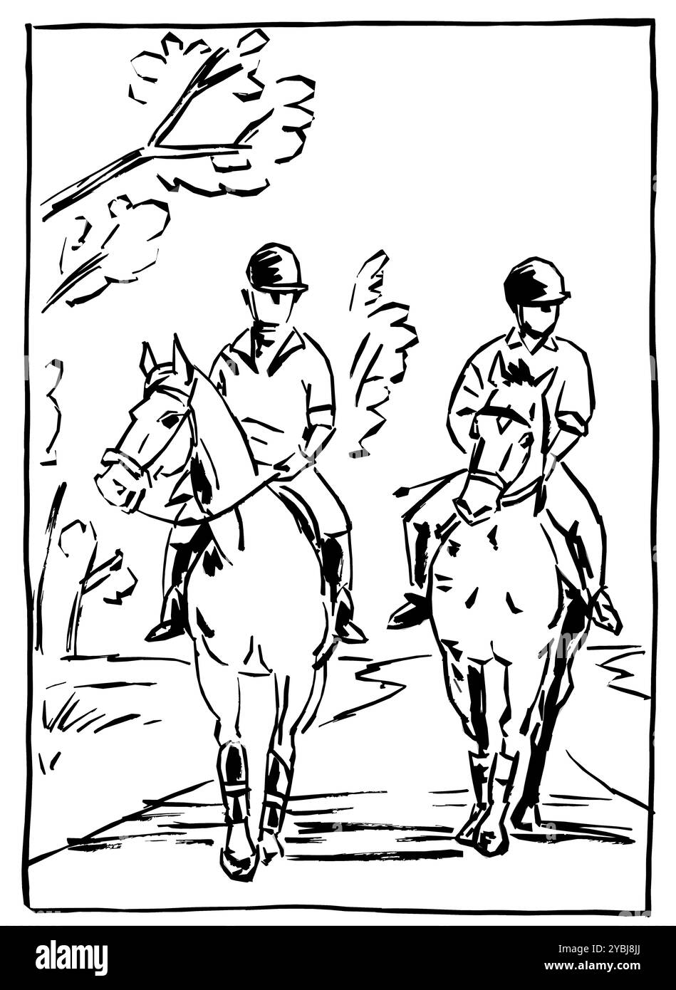 Horse riding illustration hi-res stock photography and images - Alamy