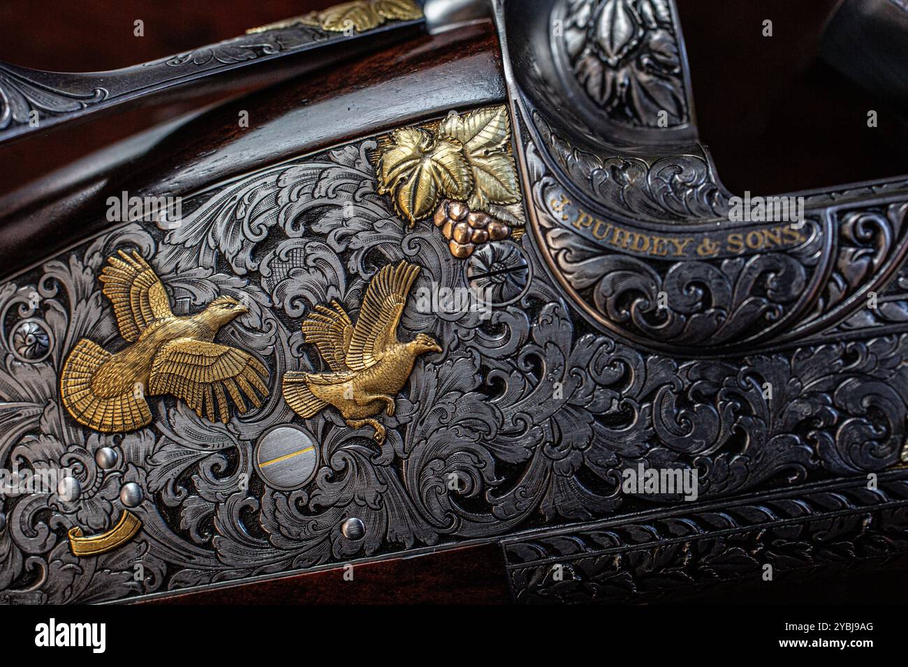 Detail of James Purdey & Sons double rifle with engraving at James ...