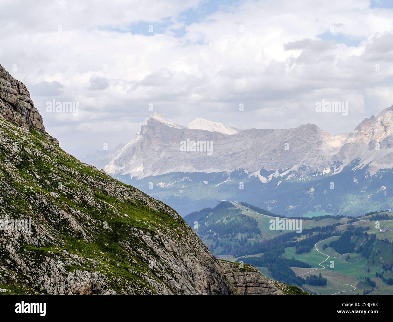 The Piza Sorega mountain in dolomites badia valley panorama landscape ...