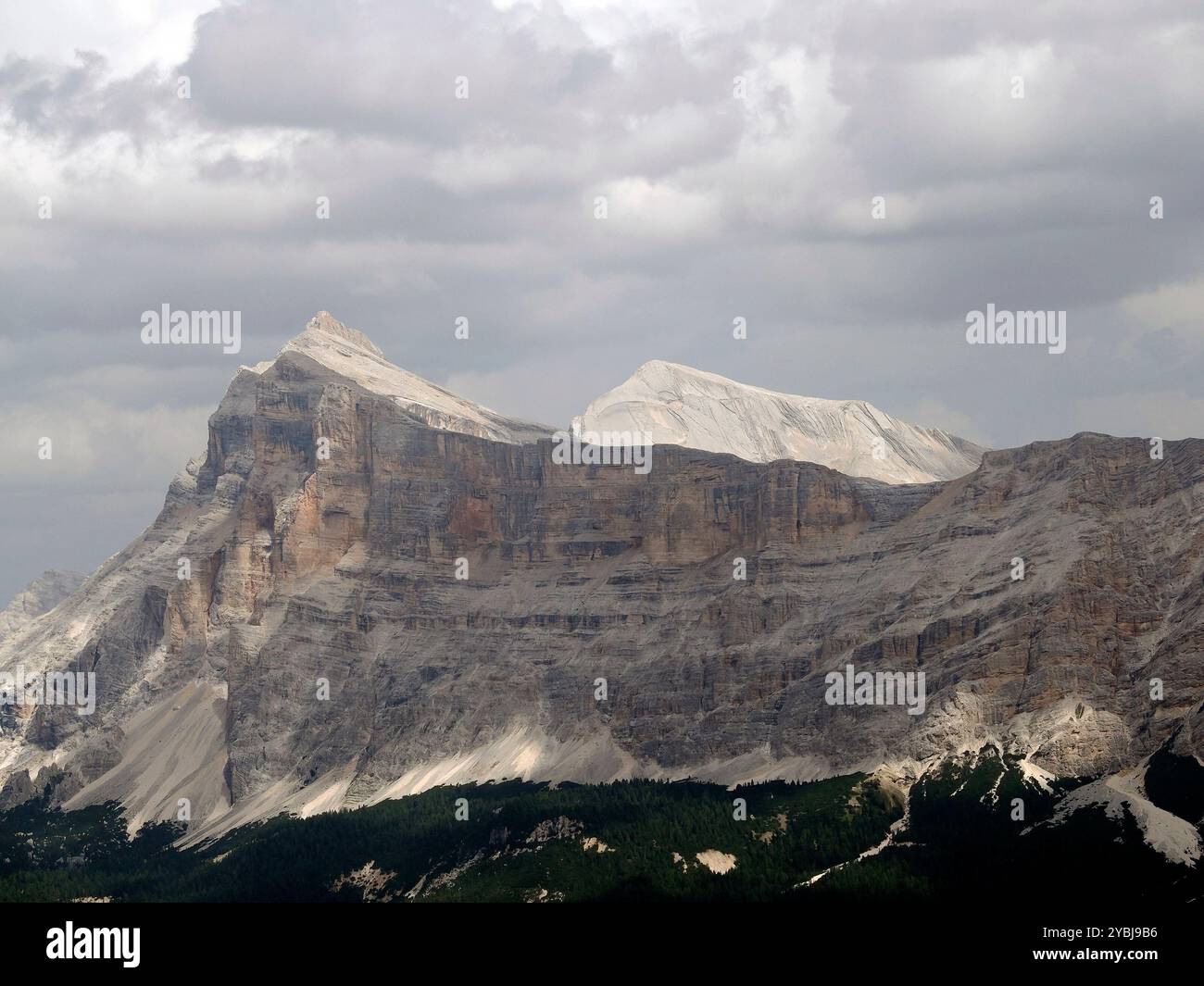 The Piza Sorega mountain in dolomites badia valley panorama landscape ...