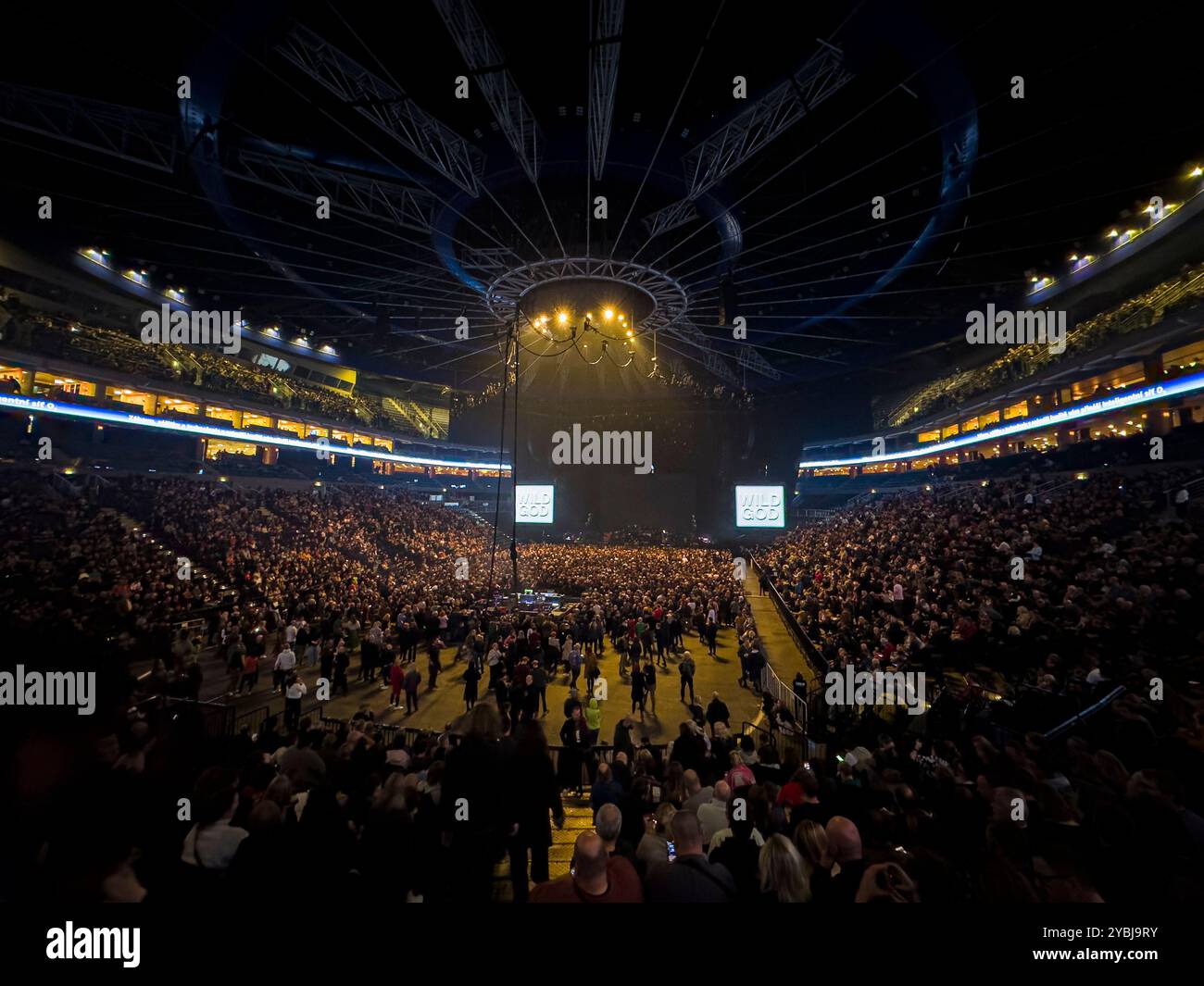 Concert of Australian singer Nick Cave with his band The Bad Seeds as ...
