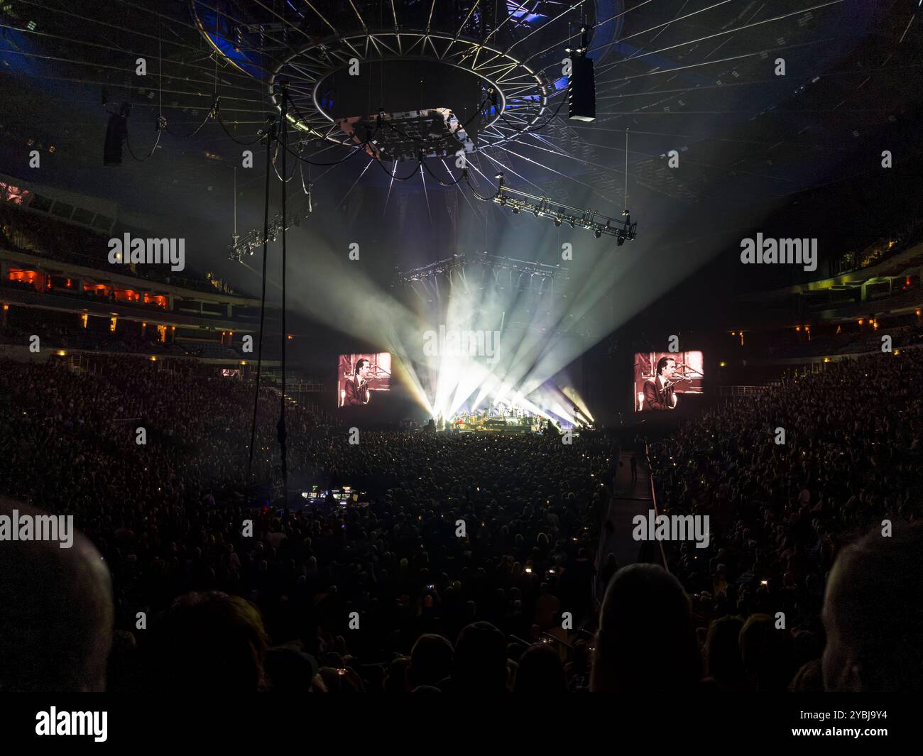 Concert of Australian singer Nick Cave with his band The Bad Seeds as ...