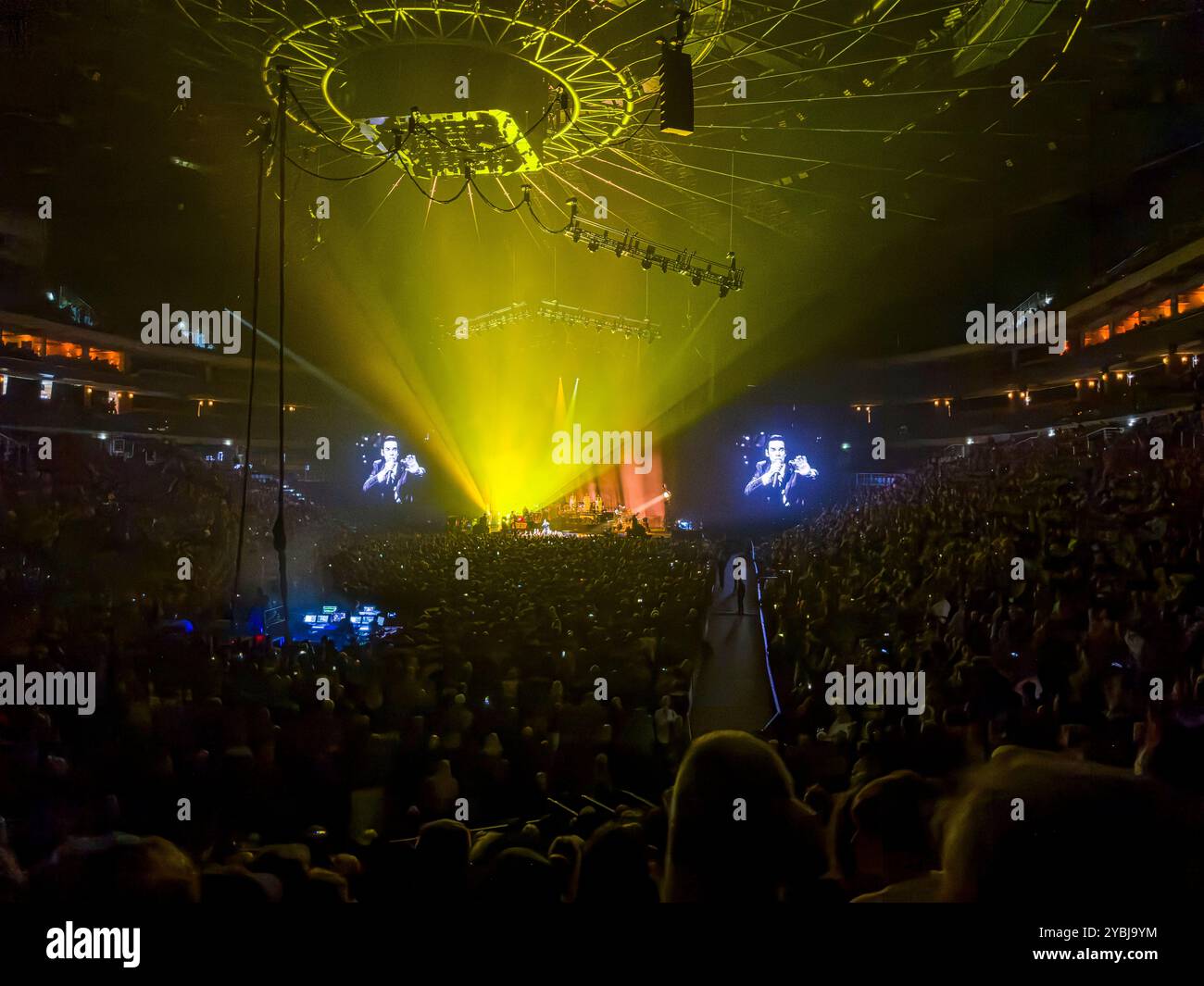 Concert of Australian singer Nick Cave with his band The Bad Seeds as ...