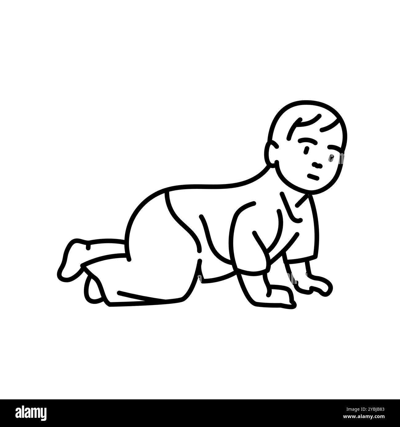 The child is crying line icon. Vector isolated element. Editable stroke ...