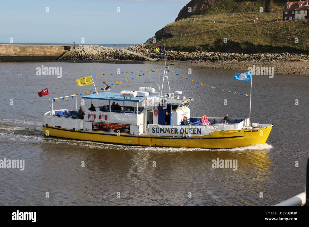 Pleasure boat on the river Esk, Whitby, Yorkshire, UK Stock Photo - Alamy