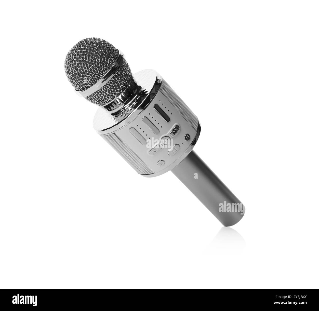 Silver dynamic microphone on Black and White Stock Photos & Images - Alamy