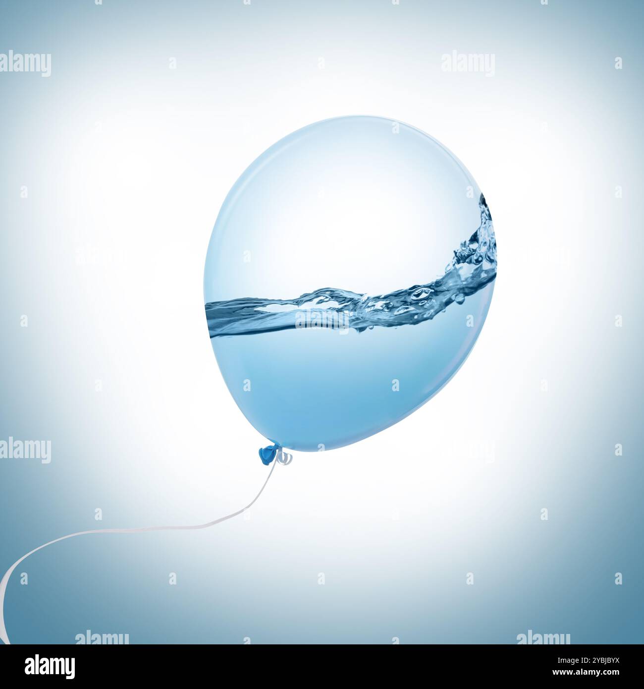 Balloon with water inside on light blue background Stock Photo - Alamy