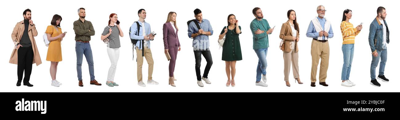 People smartphone many Cut Out Stock Images & Pictures - Alamy