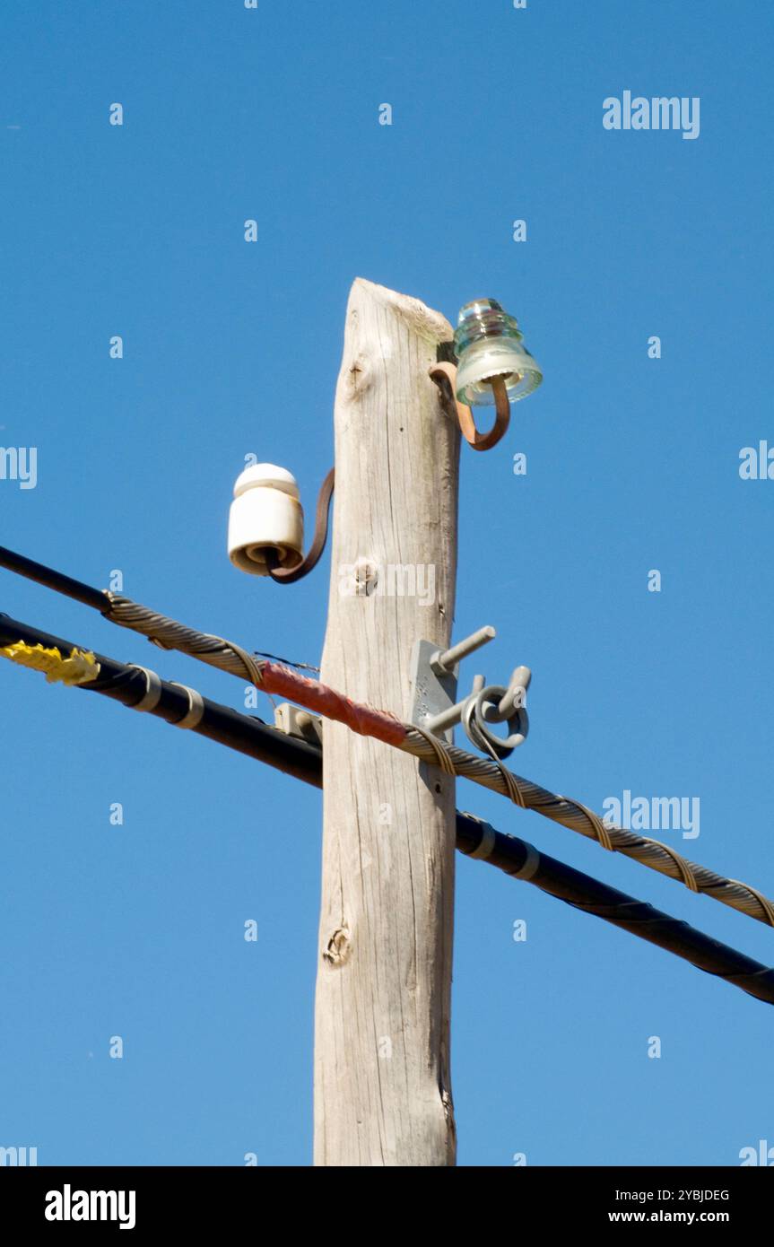 Detail of rural electric pole Stock Photo - Alamy
