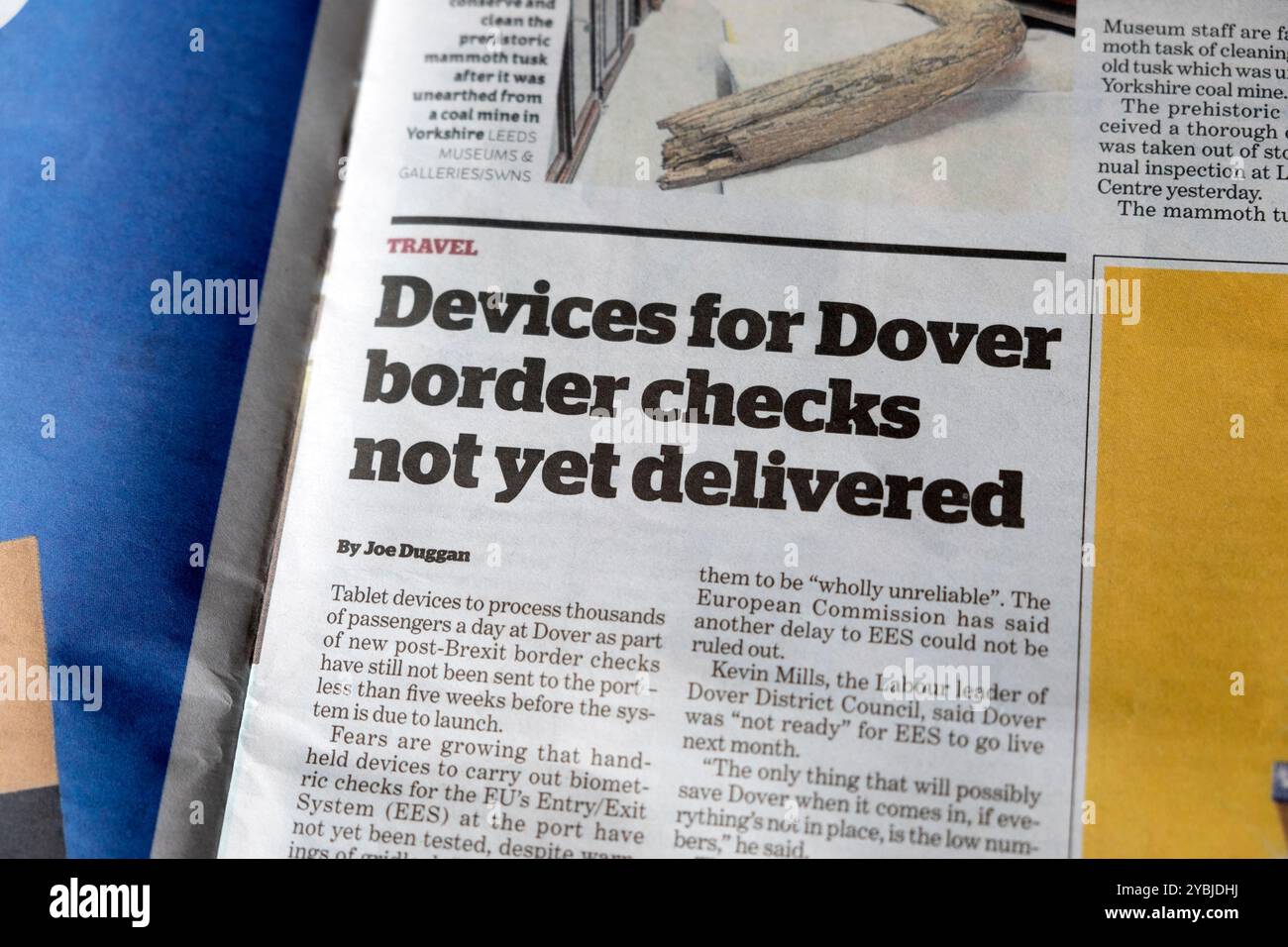 'Devices for Dover border checks not yet delivered' inewspaper headline ...