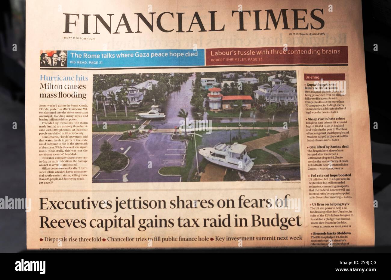 'Executives jettison shares on fears of Reeves capital gains tax raid ...