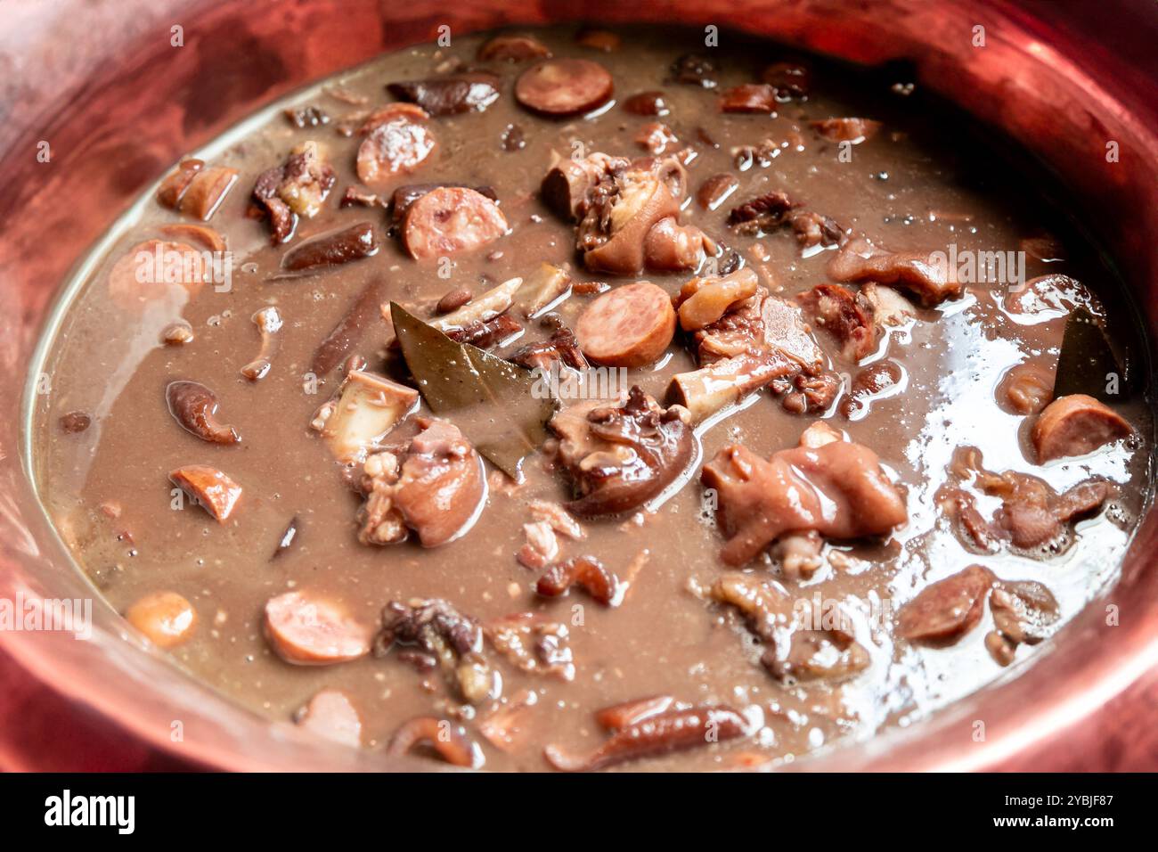 Traditional and true Brazilian feijoada prepared with the most ...