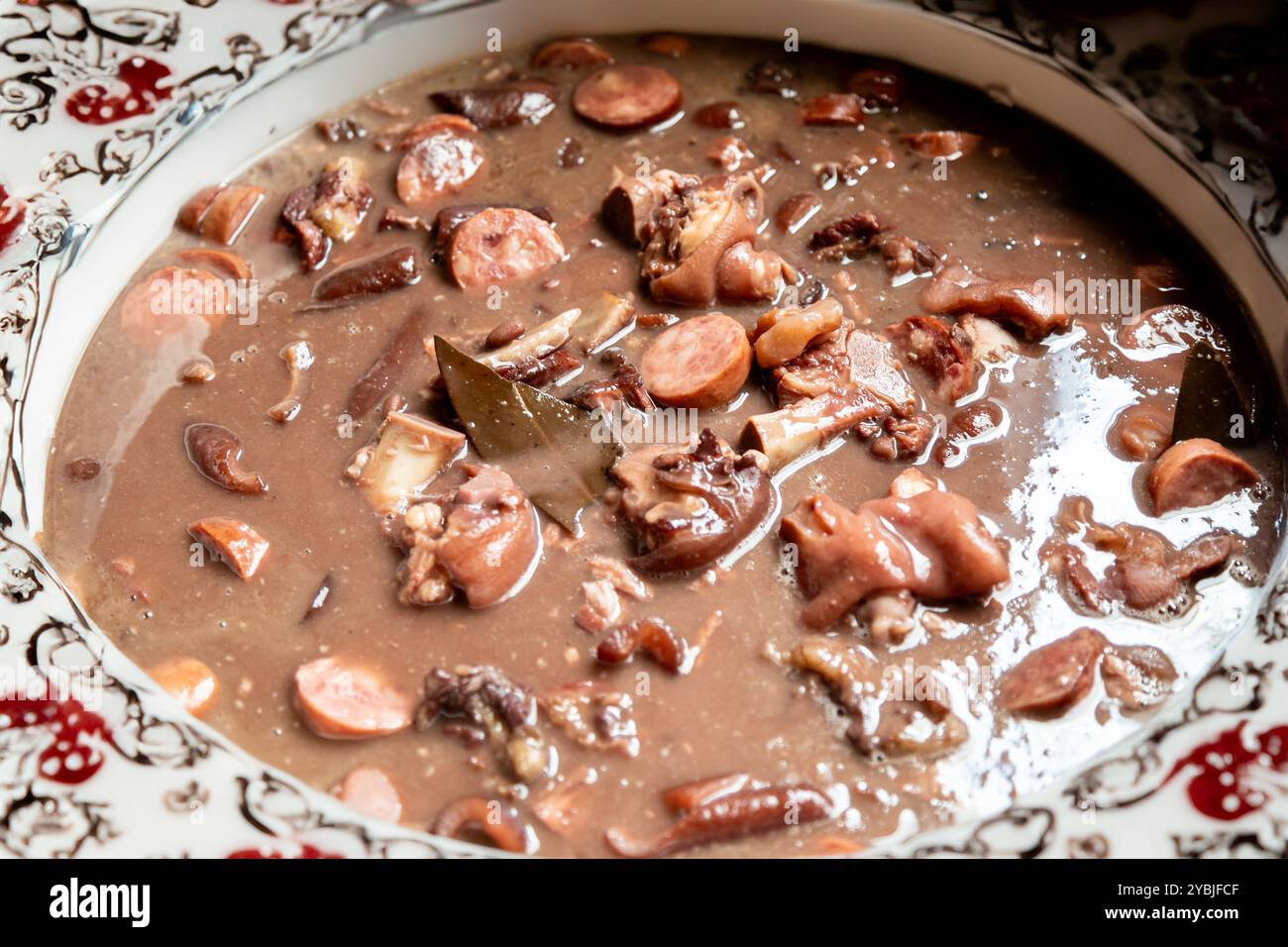 Traditional and true Brazilian feijoada prepared with the most ...