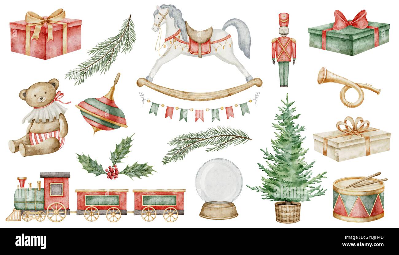Vintage Christmas Tree Clip Art Premium Vector | Vintage Christmas