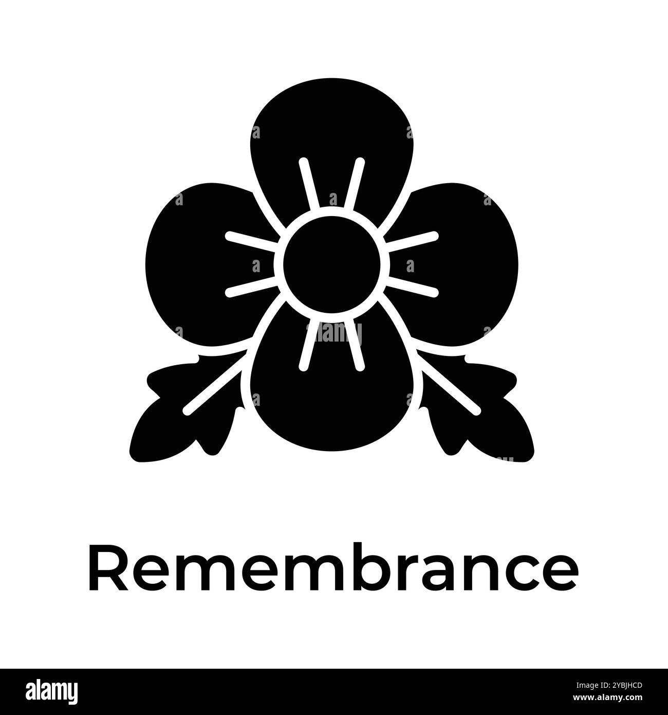 An icon of poppy flower showing concept icon of remembrance day Stock ...