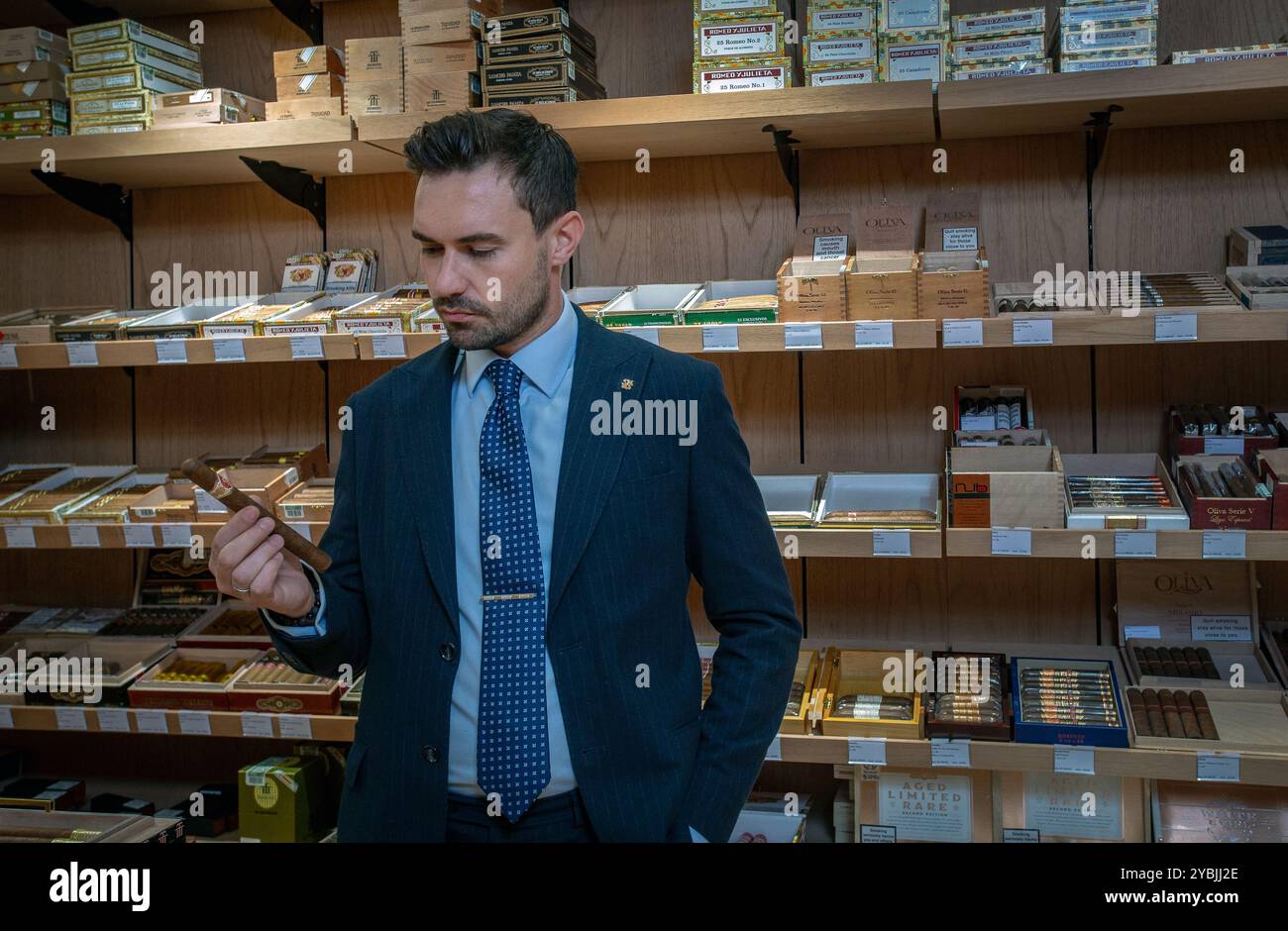 James J Fox, cigar shop walk-in humidor in London, England, UK Stock ...