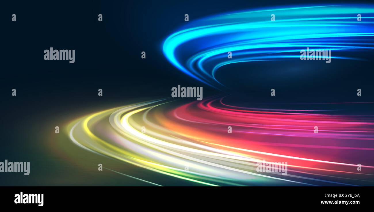 Speed light motion background. Digital city, Tech concept, Data trail ...
