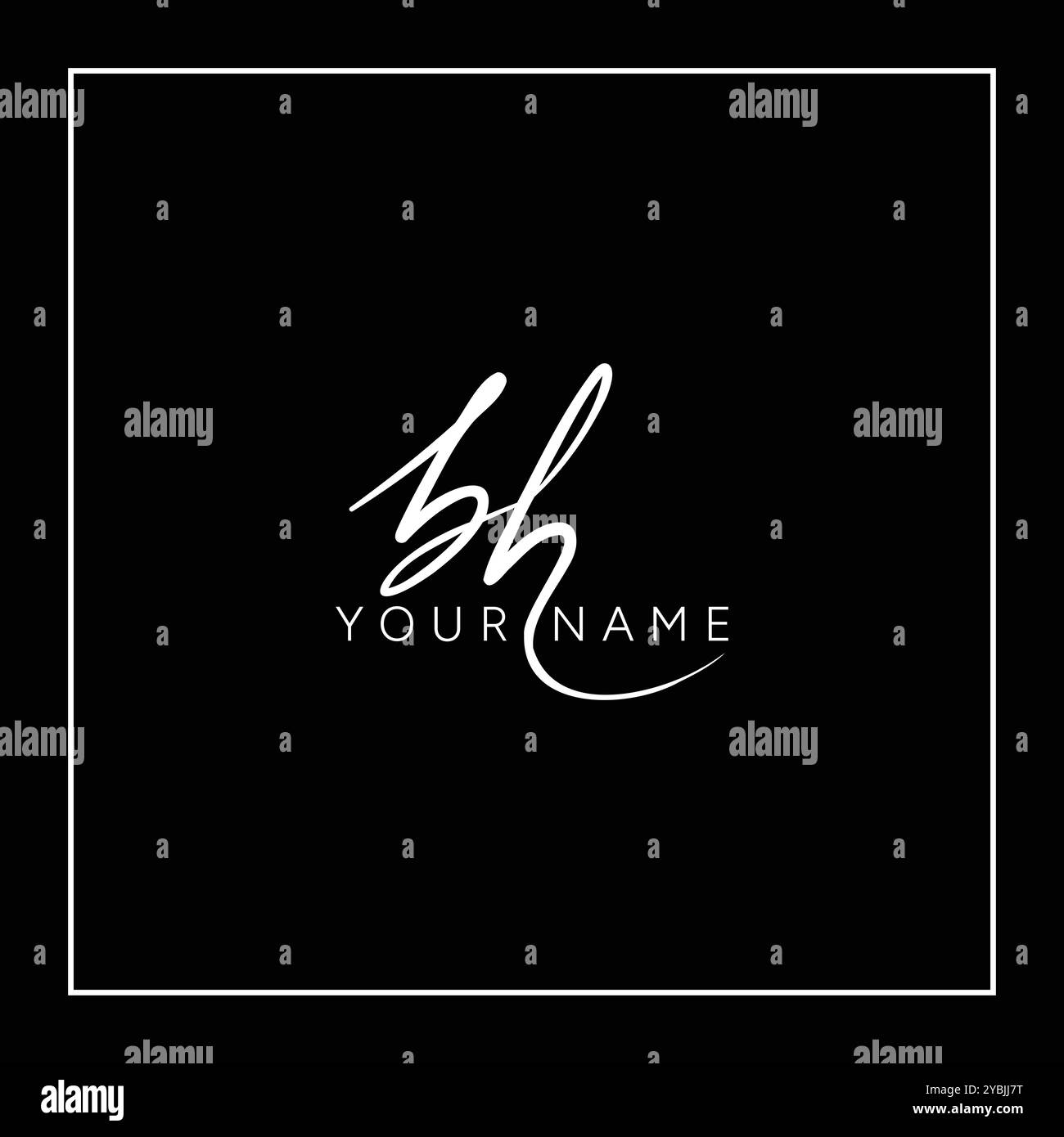 Initial Letter BH Vector Logo Template in handwritten Signature Style ...