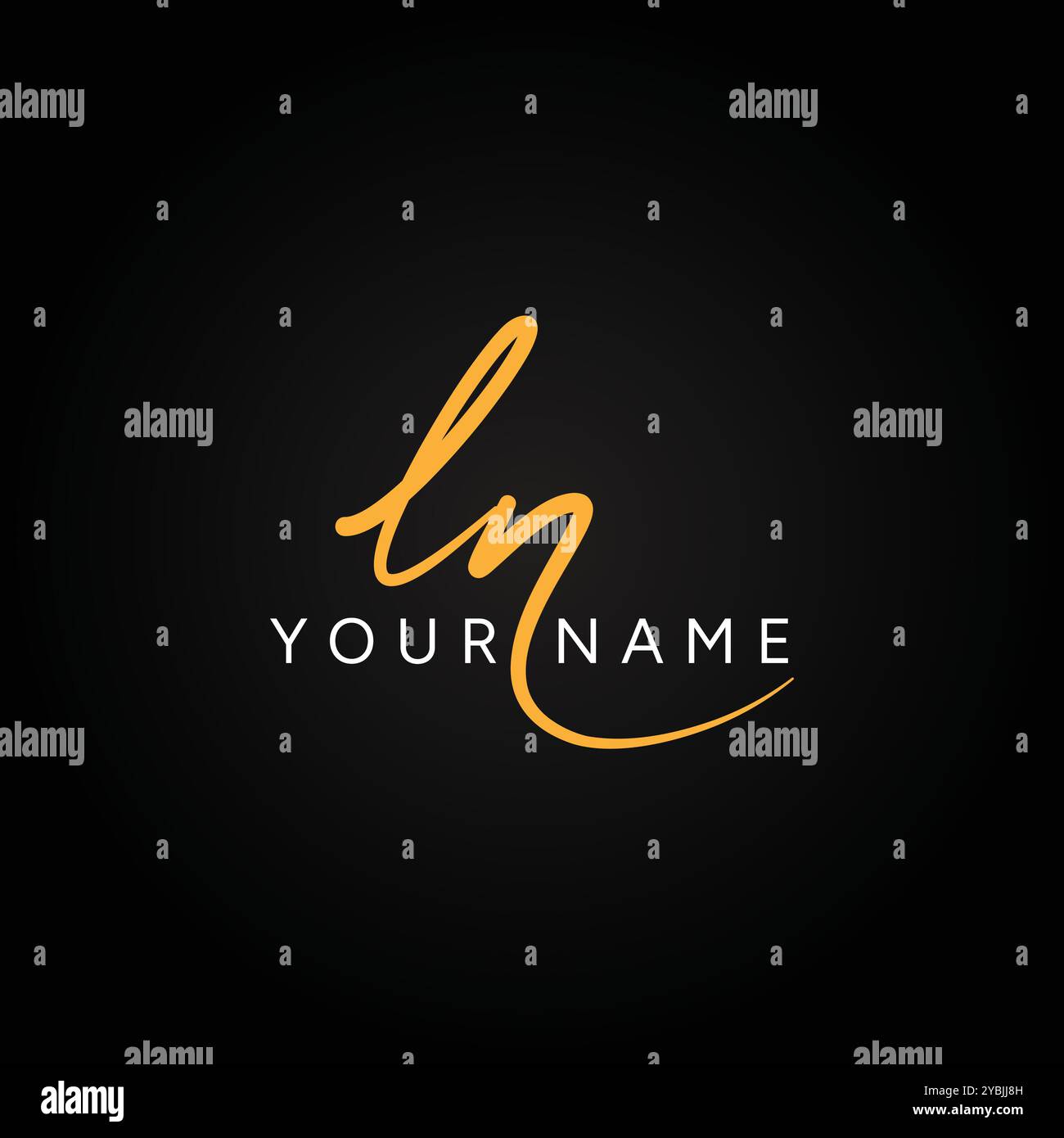 Initial Signature Logo for Letter LN - Vector Logo Template in Handwritten Signature Style Stock ...