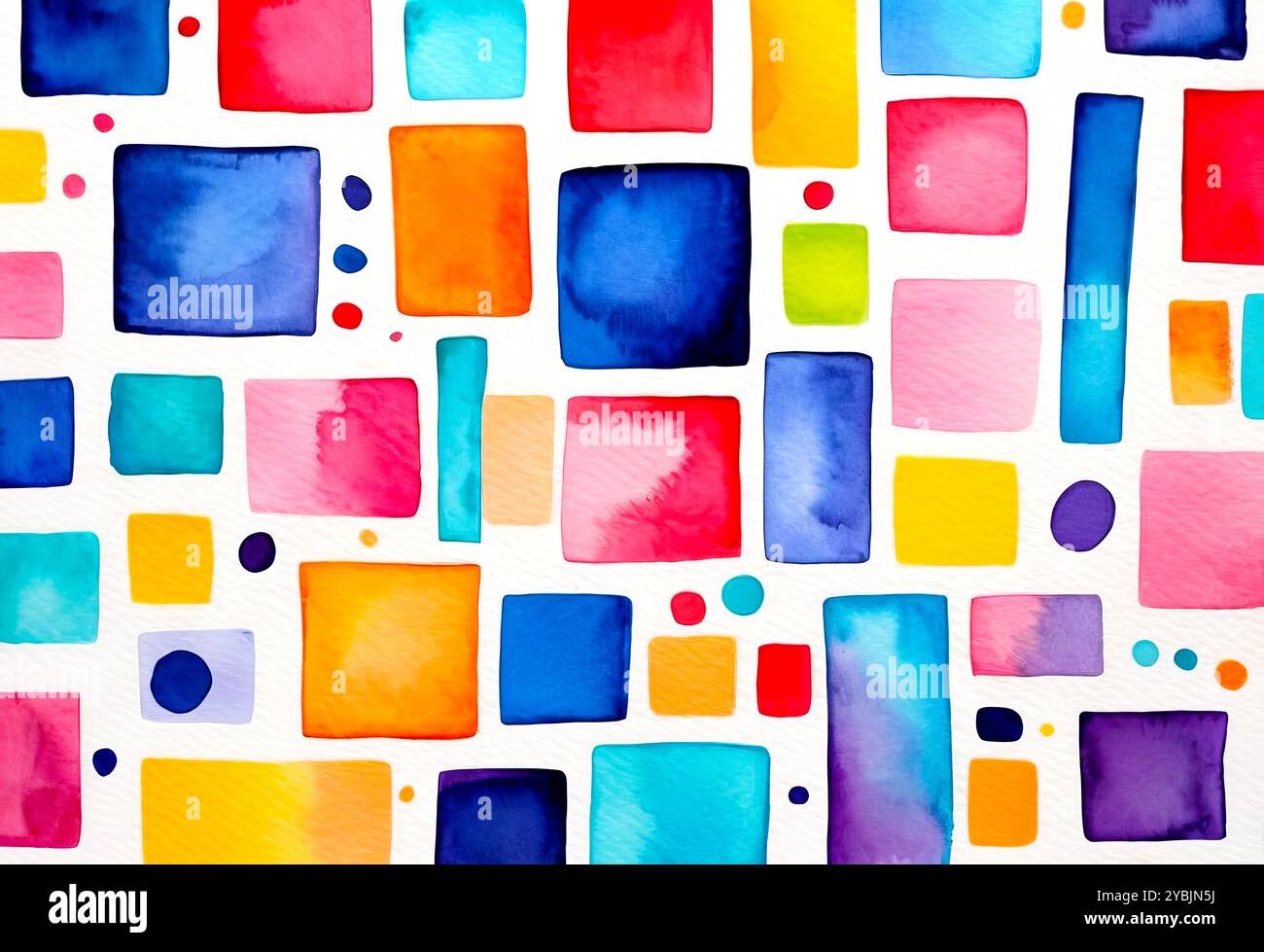 Background with bright colorful squares, rectangles and circles ...