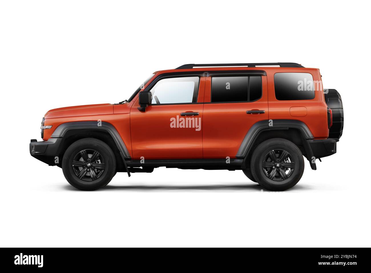 Moscow, Russia - Aug 19 2024: Full left side view of an orange GVM Tank ...