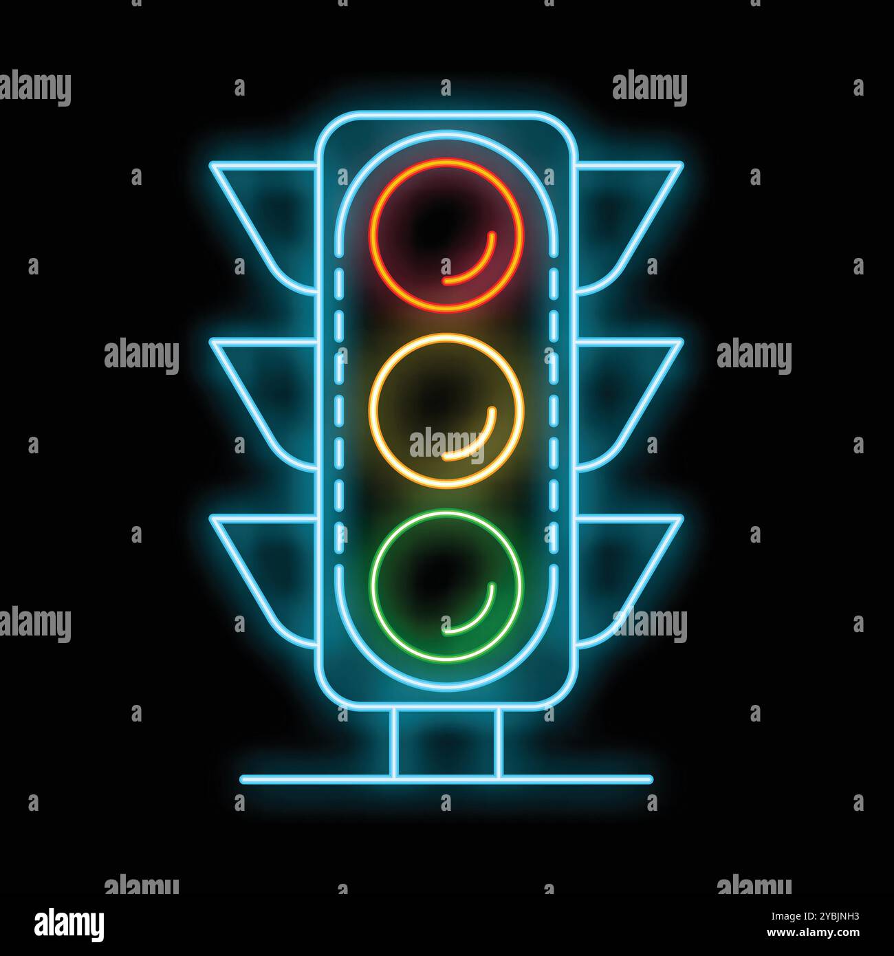 Night neon street downtown in Stock Vector Images - Alamy