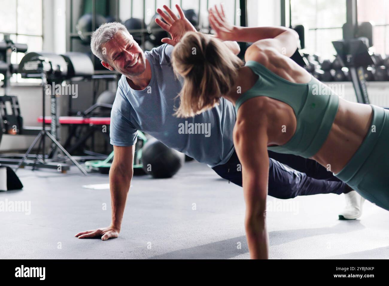 Older people having fun in gym hi-res stock photography and images - Alamy