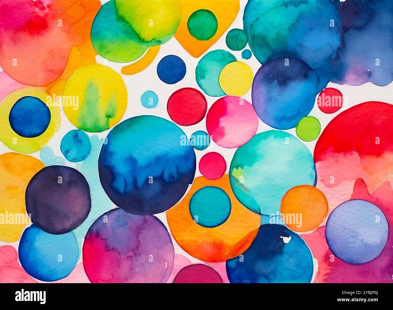 Background with bright colorful circles and multi-colored spots ...